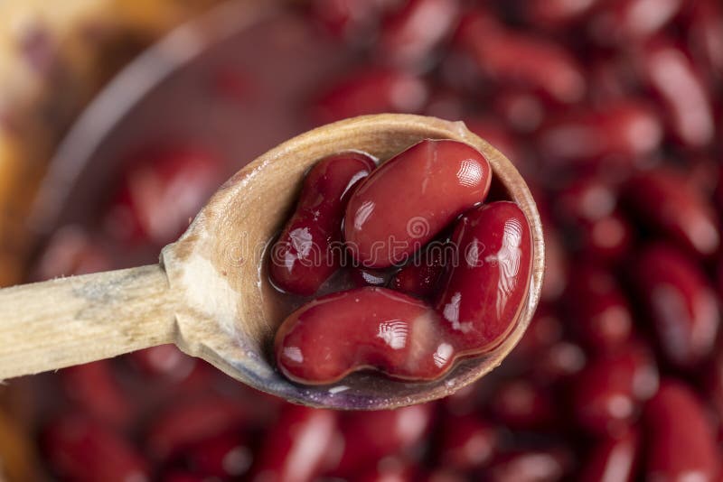 Open Canned Red Beans in Brine Stock Photo - Image of processed, food ...