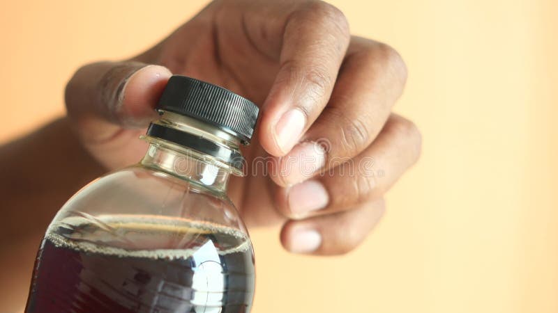 Open a Cap of a Plastic Soft Drinks Bottle Stock Footage - Video of ...