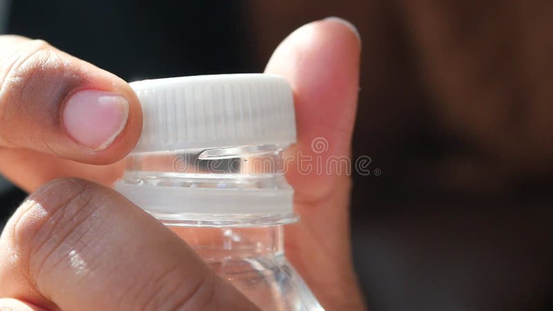 Open a Cap of a Plastic Water Bottle Stock Video - Video of plastic ...