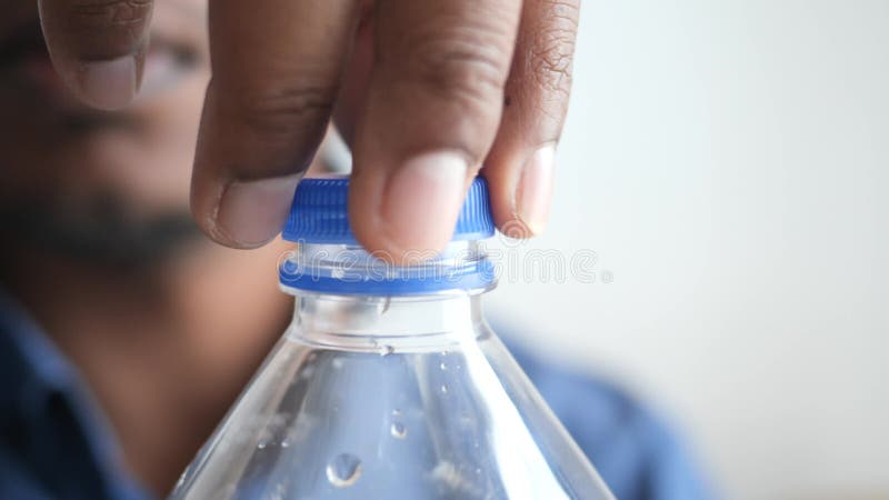 Open a Cap of a Plastic Water Bottle Stock Footage - Video of water ...