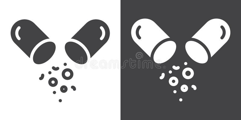 Open Capsule Icon Thin Line Illustration Set Stock Vector ...