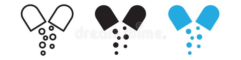 Open Capsule icon vector stock vector. Illustration of treatment ...