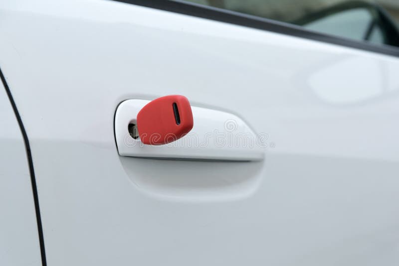 Open car door with red key stock image. Image of automotive - 50897761