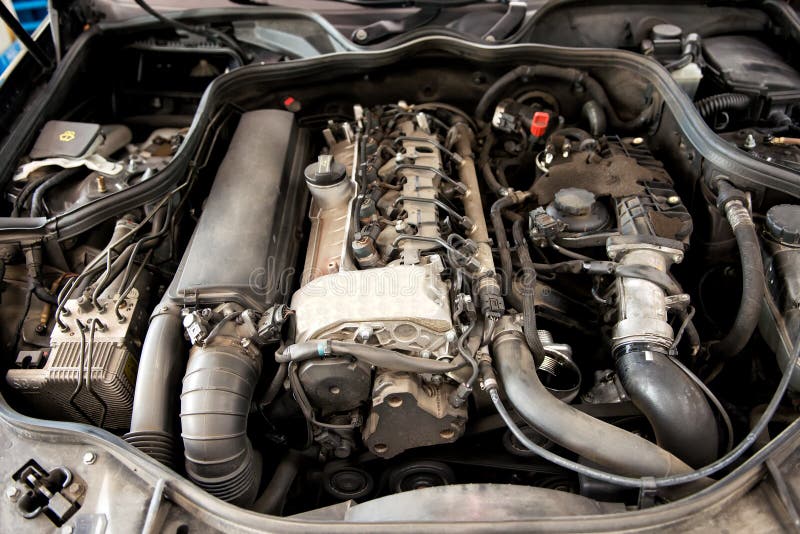 Open car engine stock image. Image of automotive, compartment - 65216473