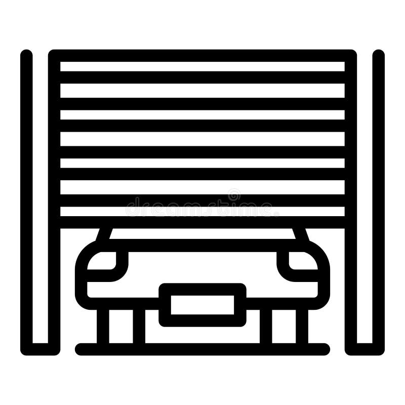 Open Car Garage Icon Outline Vector. Place Park Stock Vector ...