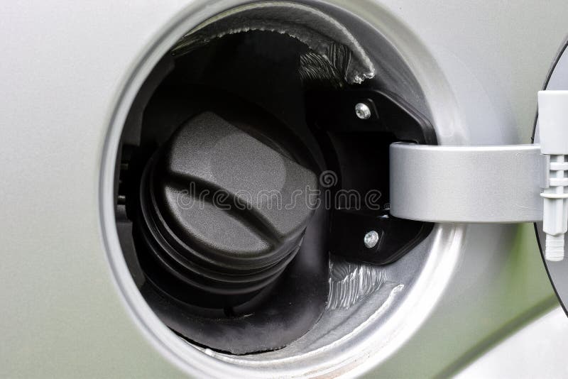 Open car petrol cap cover stock photo. Image of round - 99680980
