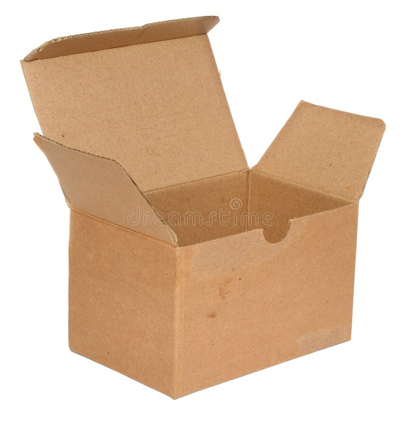 Open Cardboard Box on White Stock Image - Image of paper, studio: 10437917