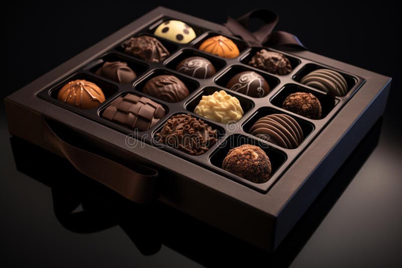 Open box with chocolates stock illustration. Illustration of love ...