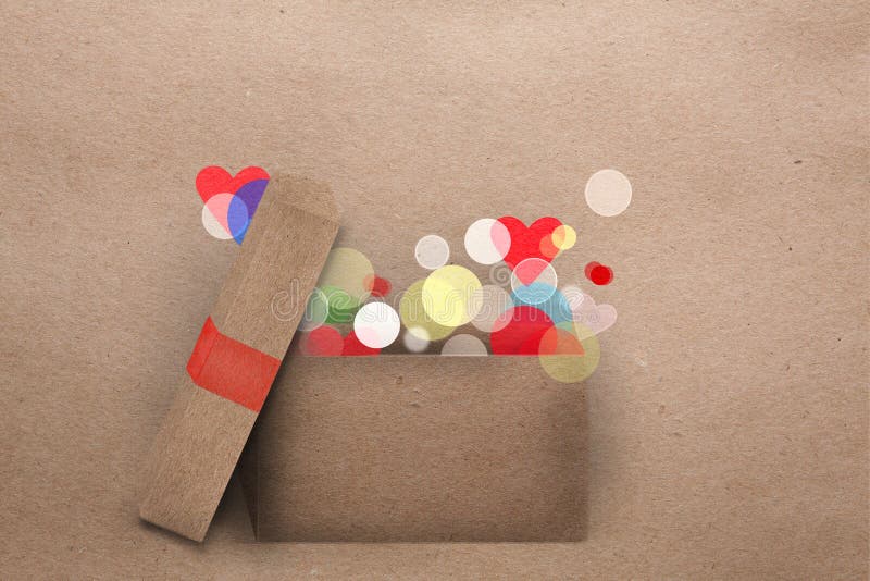 Open Cardboard Box with Colorful Lights Stock Photo - Image of natural ...