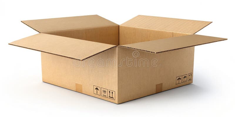 Open Cardboard Box 3D Render, Empty, Packaging, Shipping, Delivery ...