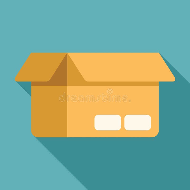 Open Cardboard Box Delivering Package with Shipping Label Stock ...