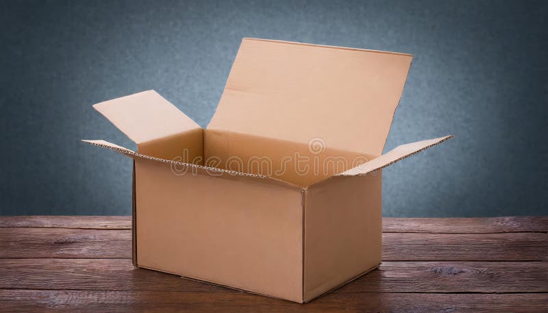 Open Cardboard Box Displayed in a Neutral Background, Showcasing ...