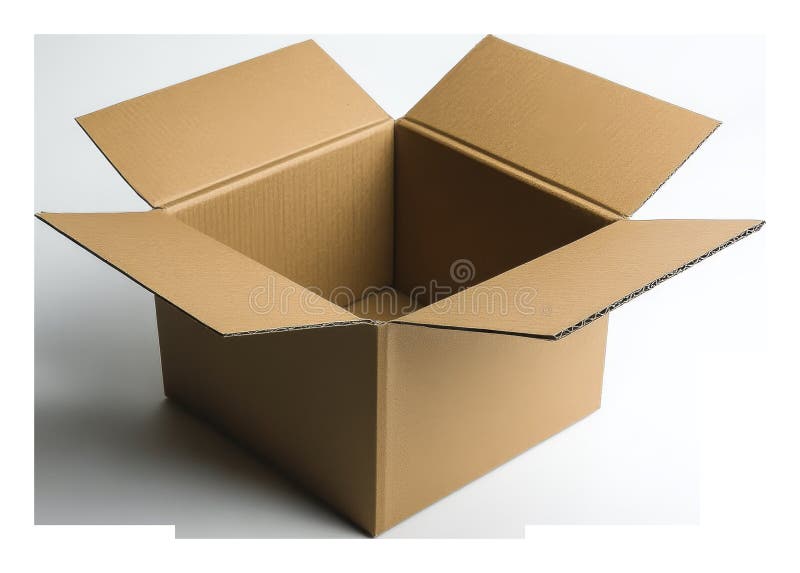 Open Cardboard Box with Flaps Spread Out, Packaging and Shipping ...