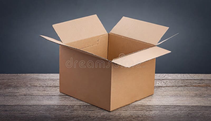 Open Cardboard Box with Flaps Unfolded, Showcasing Its Sturdy Design ...