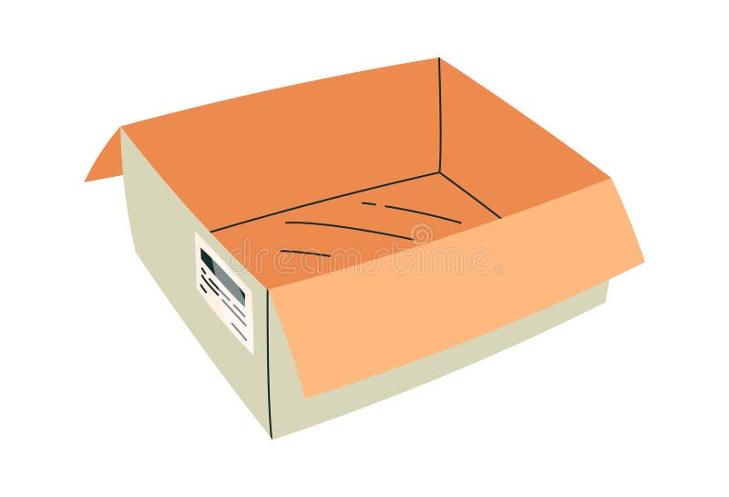 Open Cardboard Box Flat Icon Paper Recycling Stock Vector ...