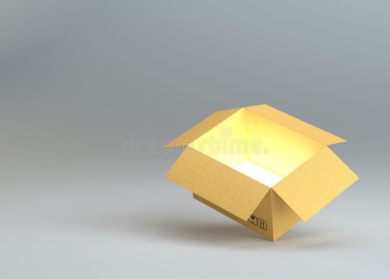 Open Cardboard Box on Wooden Pallet Stock Illustration - Illustration ...