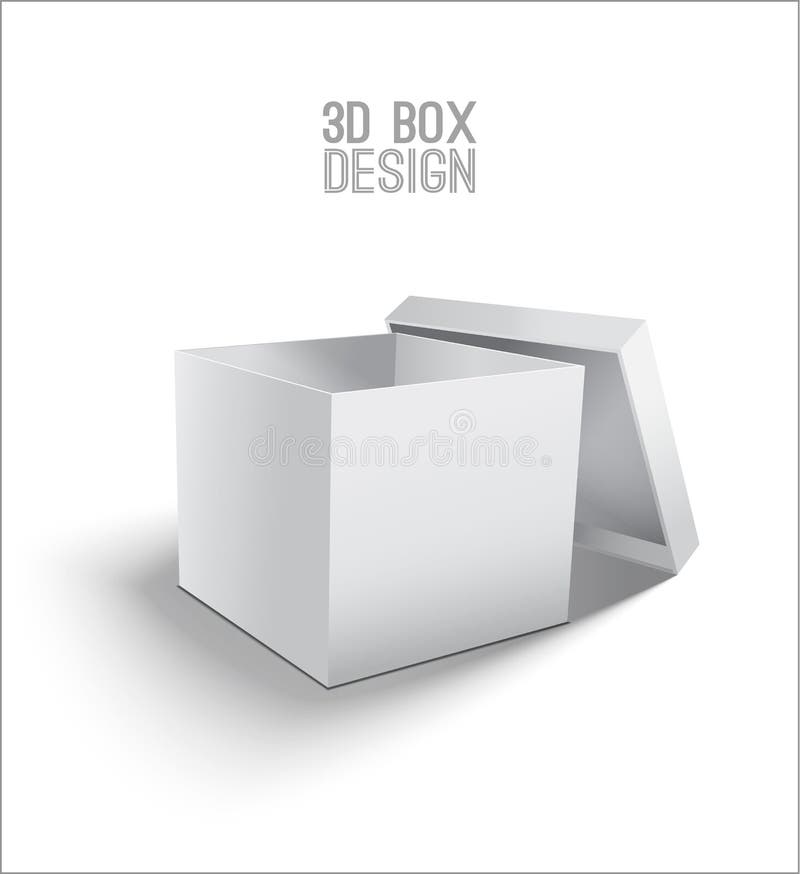 Open Cardboard Box Icon. 3d Model of Box. Stock Vector - Illustration ...