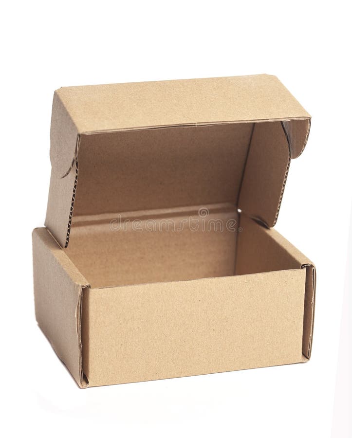 Open Cardboard Box Isolated on a White Background Stock Photo - Image ...