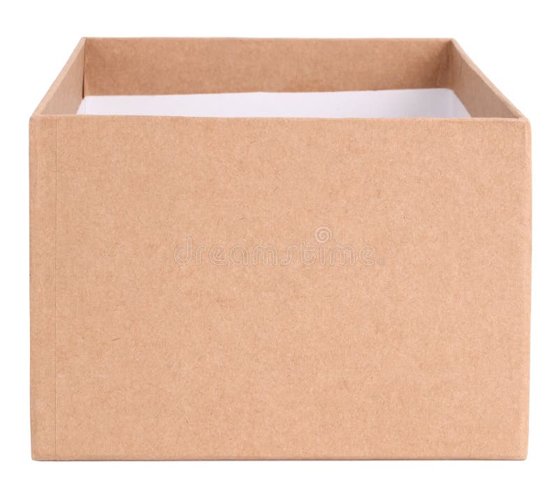 Open Cardboard Box Isolated on a White Background Stock Photo - Image ...