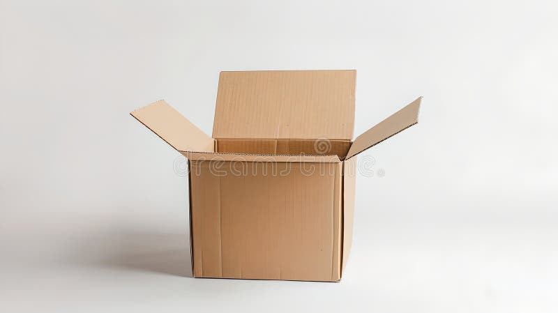 Simple and Clean Cardboard Box on a White Background. Packaging Concept ...