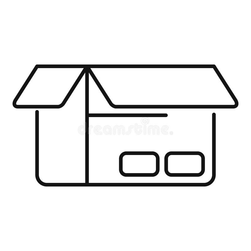 Open Cardboard Box with Label for Shipping and Delivery Stock Vector ...