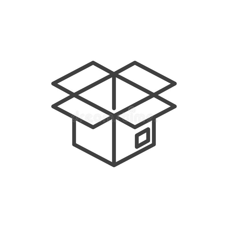 Open Parcel Box Icon Vector Stock Vector - Illustration of pictogram ...