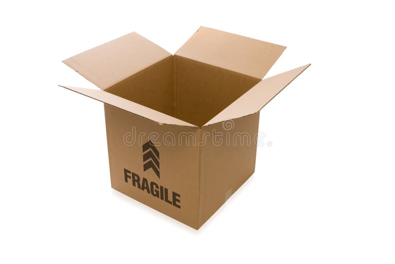 Open Cardboard Box Over a White Background Stock Photo - Image of brown ...
