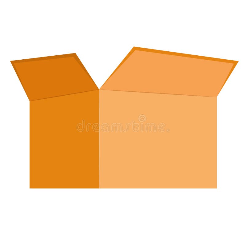 Open Cardboard Box Pack Isolated Icon on White, Stock Vector ...