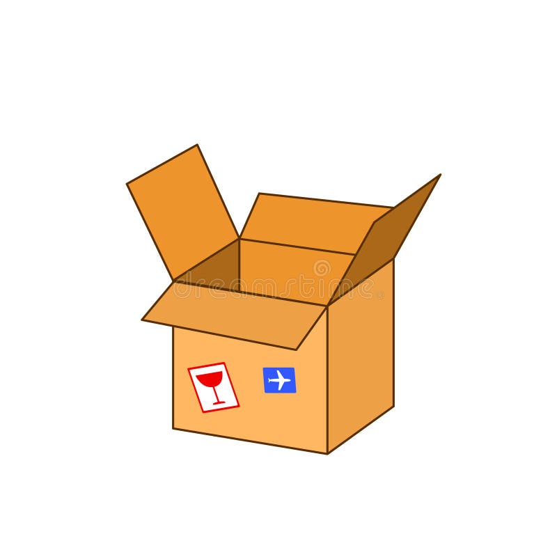 Open Cardboard Box Package, Delivery Illustration, Vector Stock Vector ...