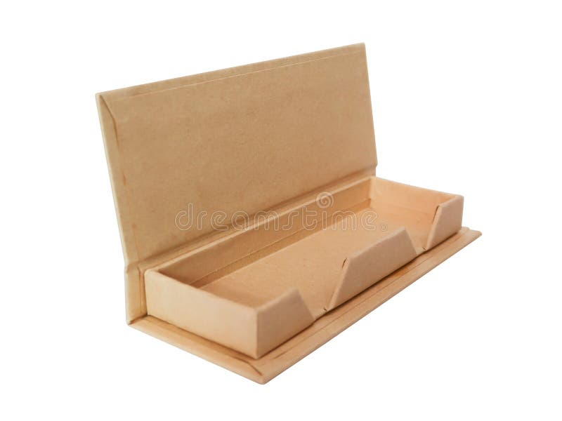 Open Cardboard Box, Packaging Design with Clipping Path on White Stock ...