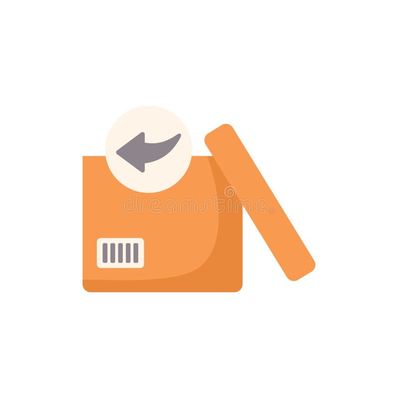 Open Cardboard Box with Return Arrow Sign Representing Returned Product ...
