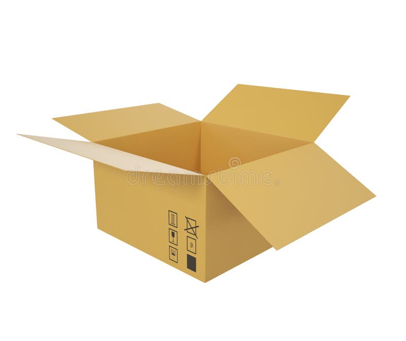 Open Cardboard Box for Shipping Goods Stock Photo - Image of crate ...