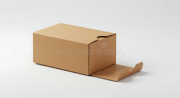 Open Cardboard Box Showing Packing Solution on White Background Stock ...