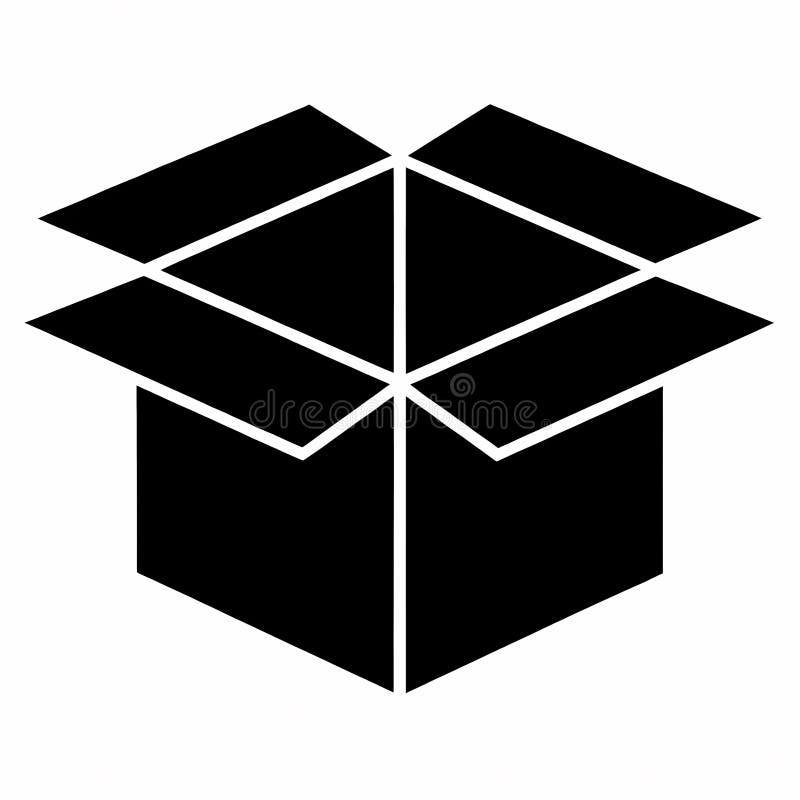 Open Cardboard Box Silhouette for Versatile Packaging Concepts Stock ...