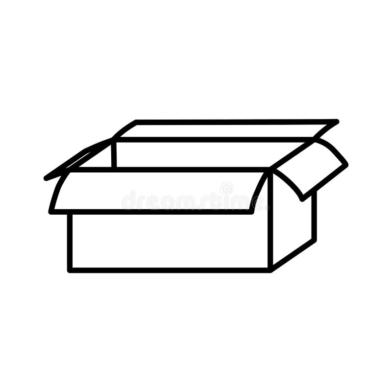 Open Cardboard Box Storage Package Icon Thick Line Stock Vector ...
