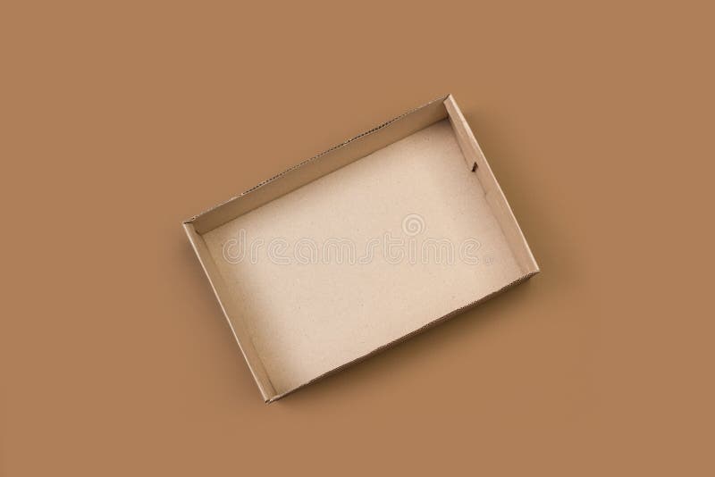 An Open Cardboard Box in a Top View Stock Image - Image of office ...