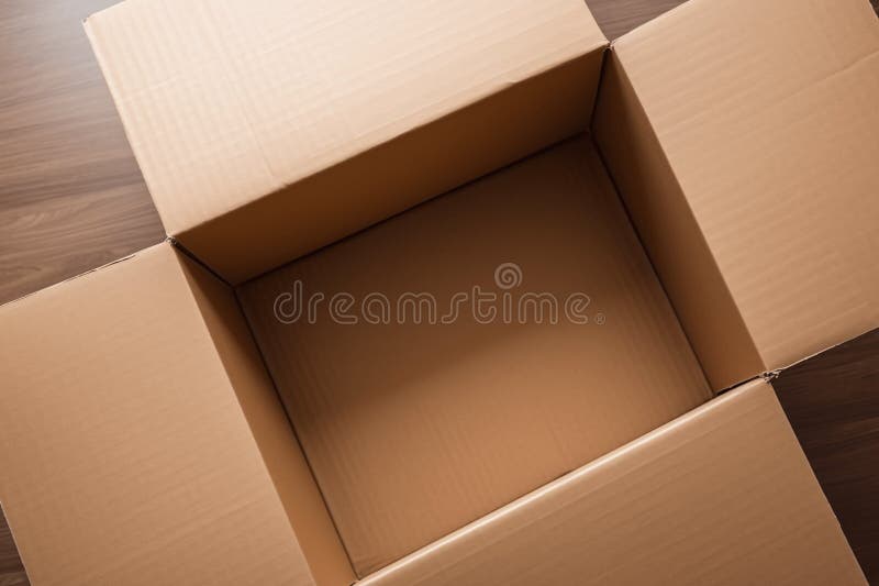 Open Cardboard Box Top View Isolated Stock Illustration - Illustration ...