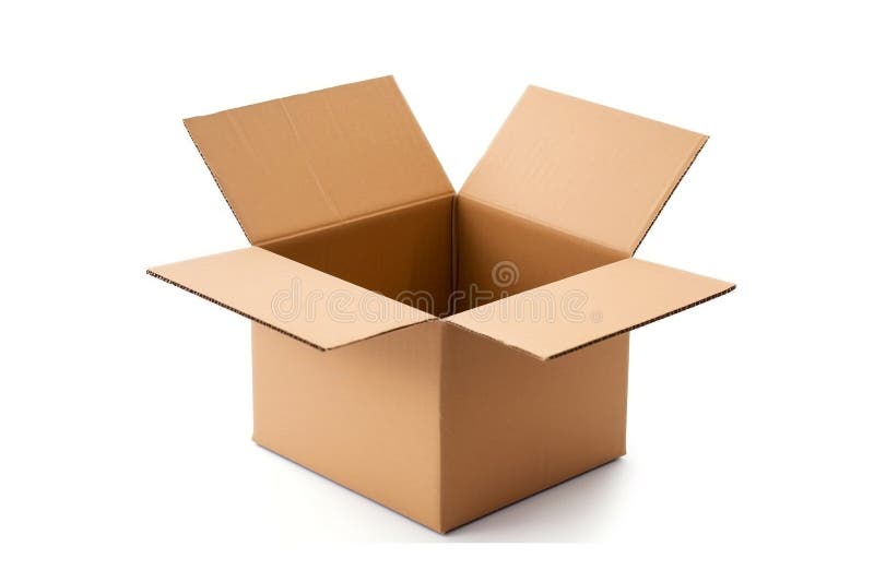 Open Cardboard Box on a Transparent Background. AI Stock Illustration ...