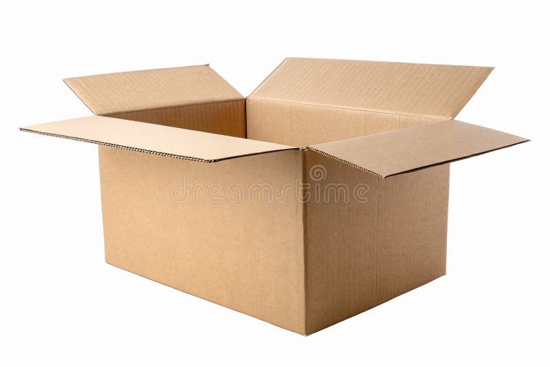 Open Cardboard Box on Transparent Background for Shipping Packaging and ...