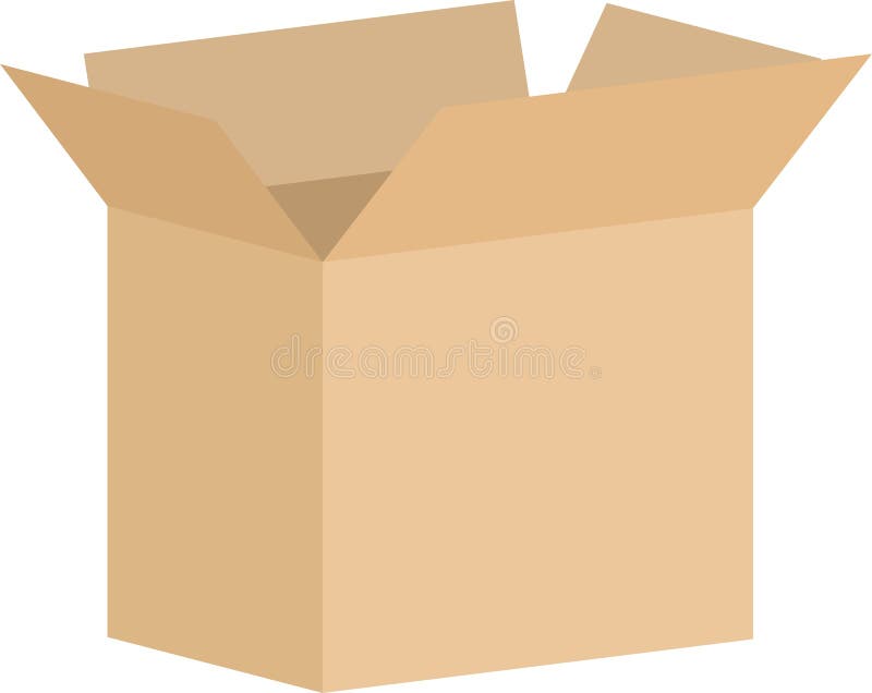 Open Cardboard Box Vector stock vector. Illustration of parcel - 143158914