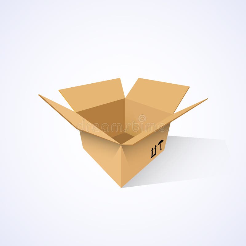 Open cardboard box stock vector. Illustration of vector - 82666441
