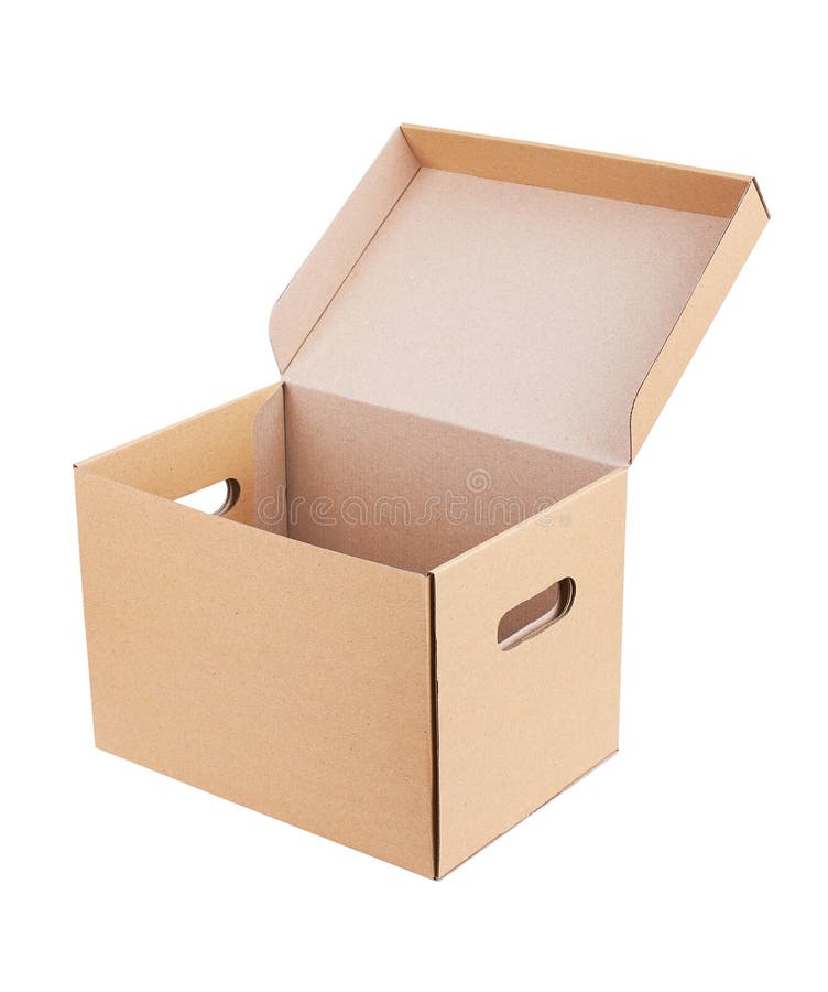 Open Cardboard Box on White Stock Image - Image of transportation ...