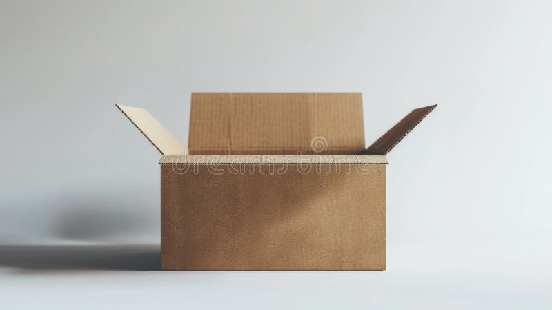 Open Cardboard Box on White Background, Top View. Packaging and ...