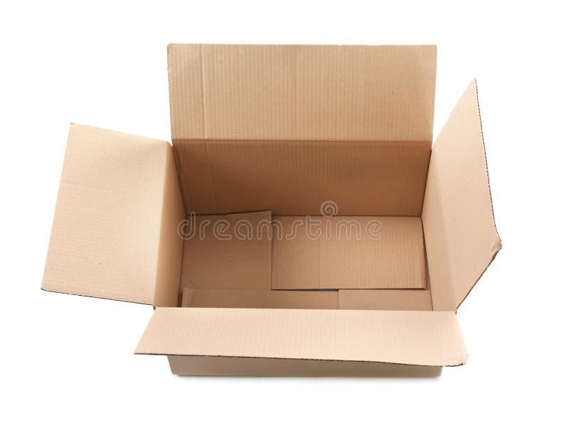 Cardboard Box on White Background Stock Image - Image of object ...