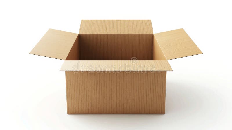 Open Cardboard Box on White Background, Top View. Packaging and ...