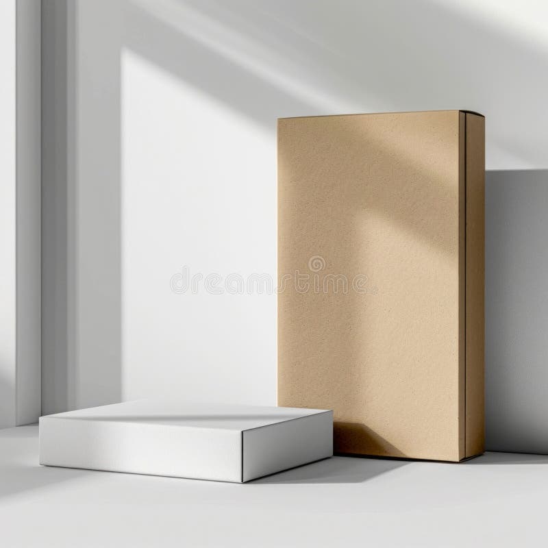 Open Cardboard Box on White Surface. Generative Ai Stock Illustration ...