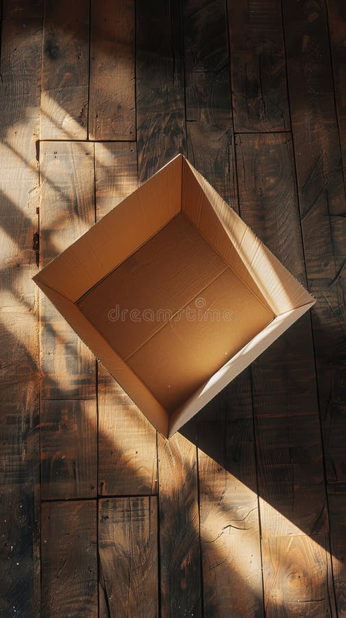 Open Cardboard Box on White Background, Top View. Packaging and ...