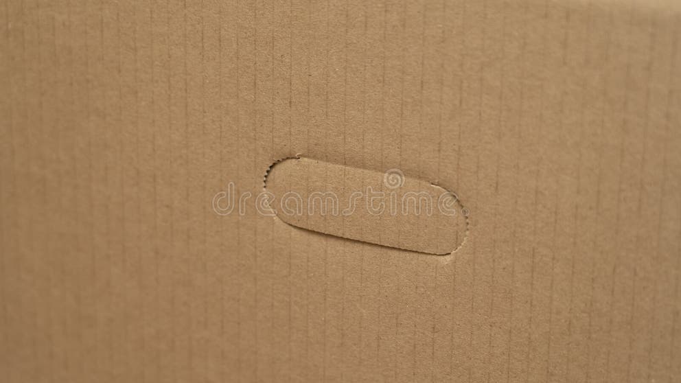 Open Cardboard Boxes Close-up, Cutout for Handle in Cardboard Box Stock ...
