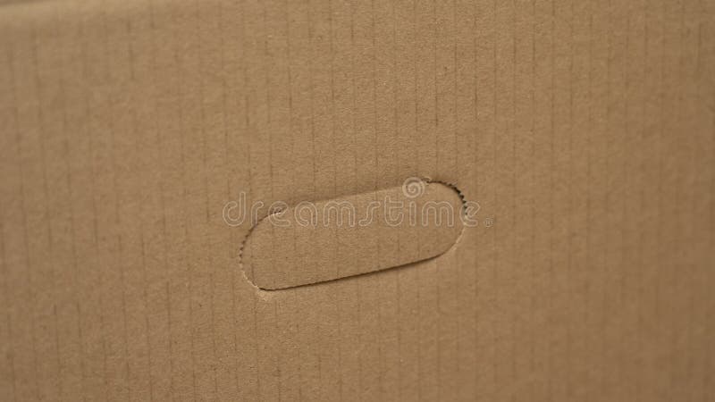 Open Cardboard Boxes Close-up, Cutout for Handle in Cardboard Box Stock ...