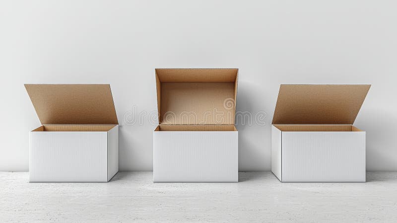 Open Cardboard Boxes stock illustration. Illustration of container ...